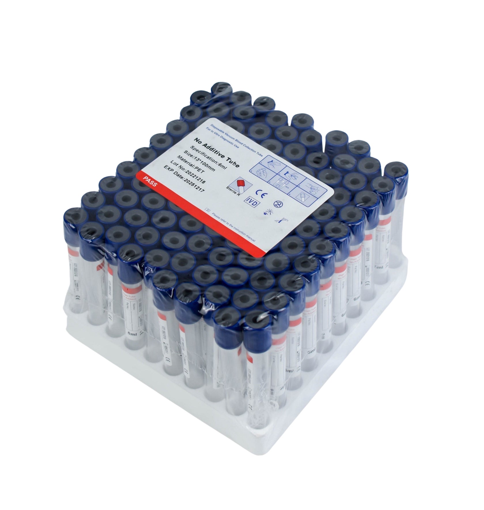 Royal Blue Top No Additive Tube - 6ml PET | MediSupplies – medisuppliess