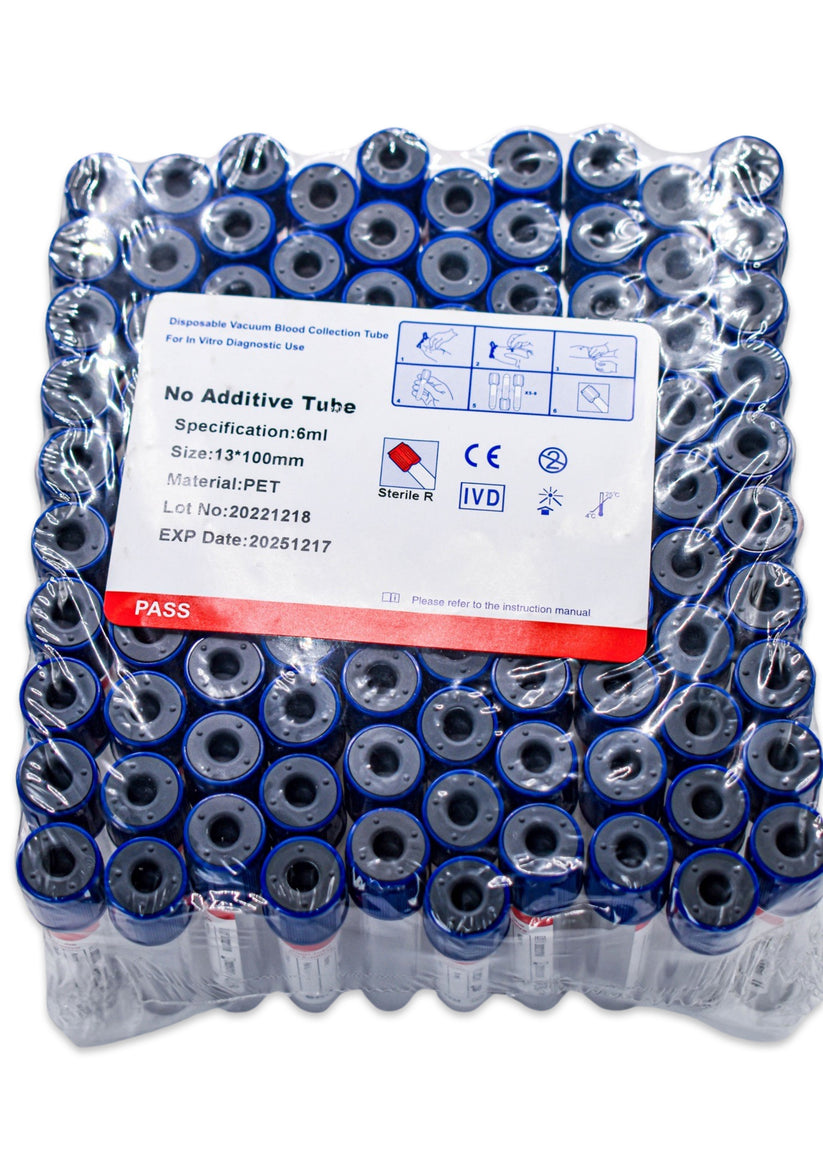 Royal Blue Top No Additive Tube - 6ml PET | MediSupplies – medisuppliess